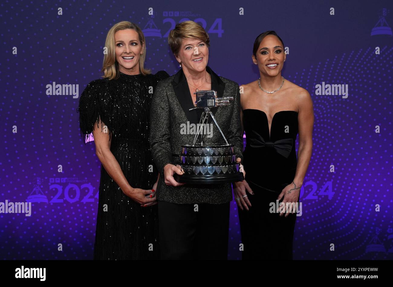 Gabby Logan, Clare Balding and Alex Scott arriving for the 2024 BBC ...