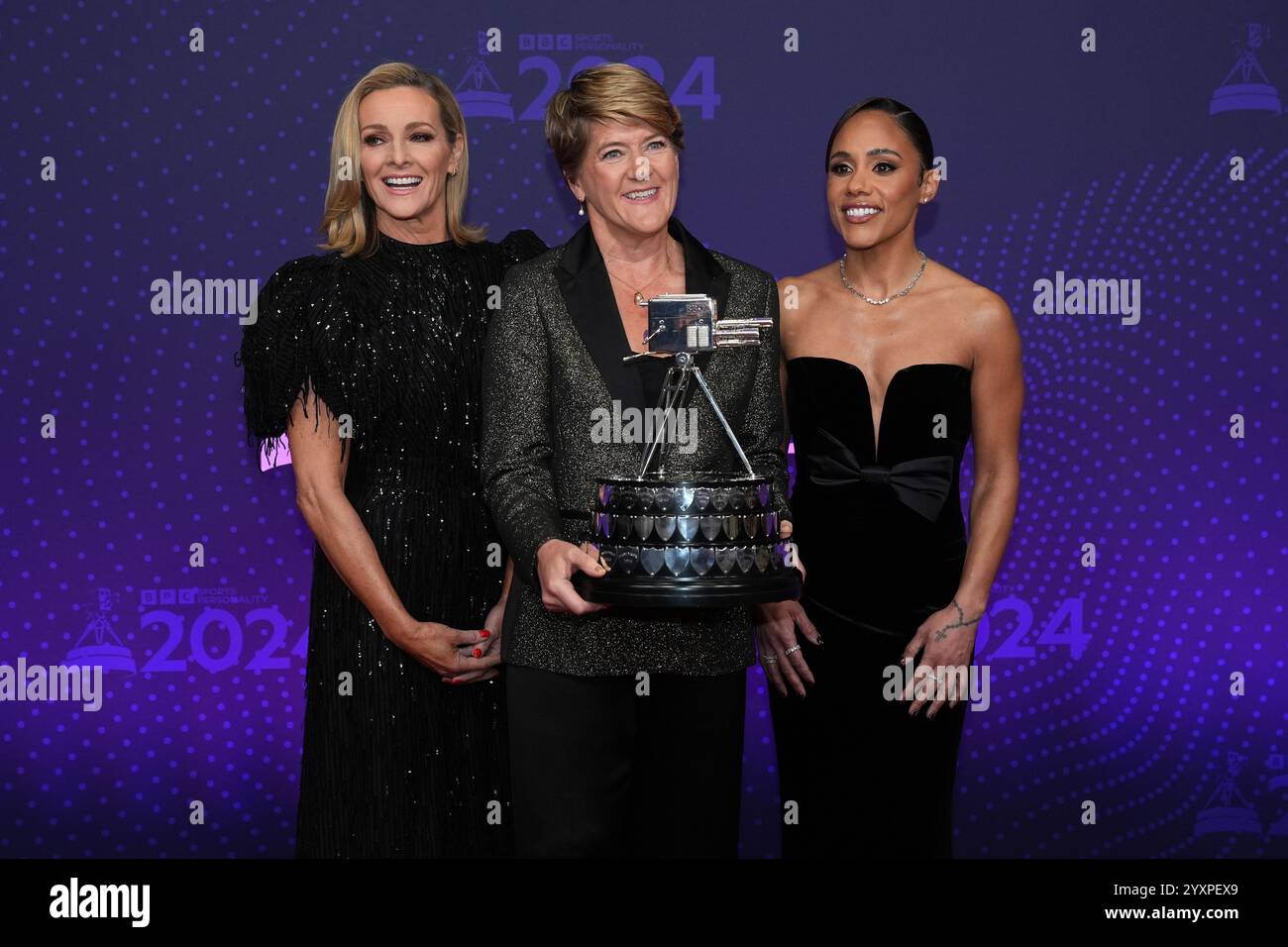 Gabby Logan, Clare Balding and Alex Scott arriving for the 2024 BBC ...