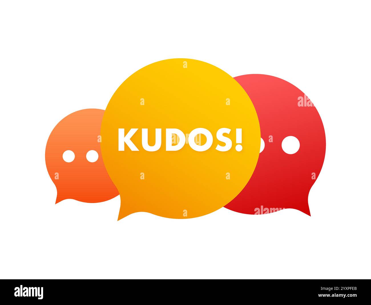 Kudos message chat bubble showing appreciation and praise Stock Vector ...