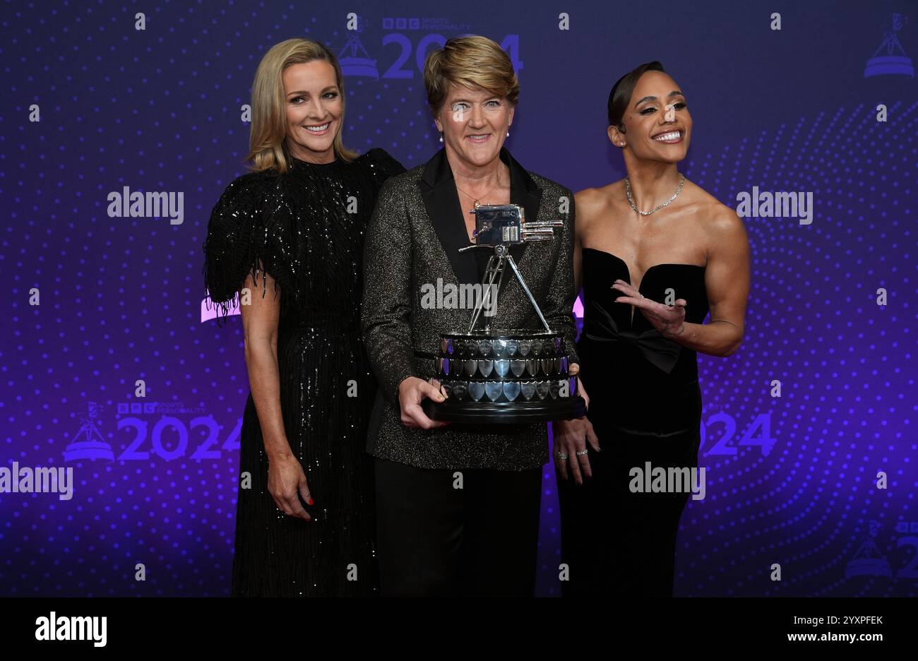 Gabby Logan, Clare Balding and Alex Scott arriving for the 2024 BBC ...