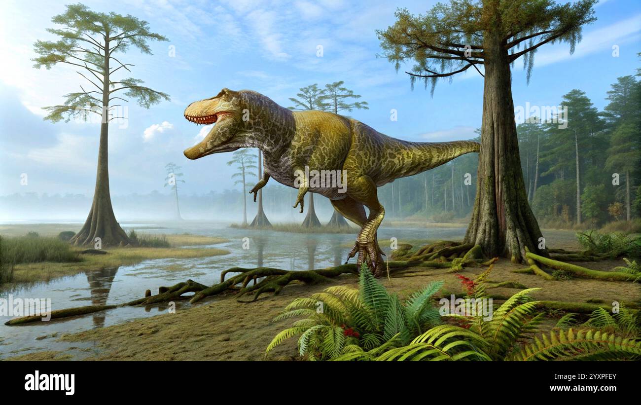 Tyrannosaurus rex dinosaur hunting hi-res stock photography and images ...