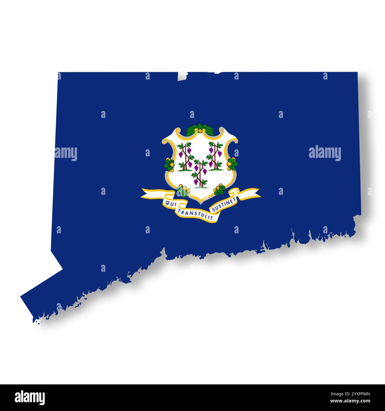 Connecticut State Flag Map Illustration Stock Photo - Alamy