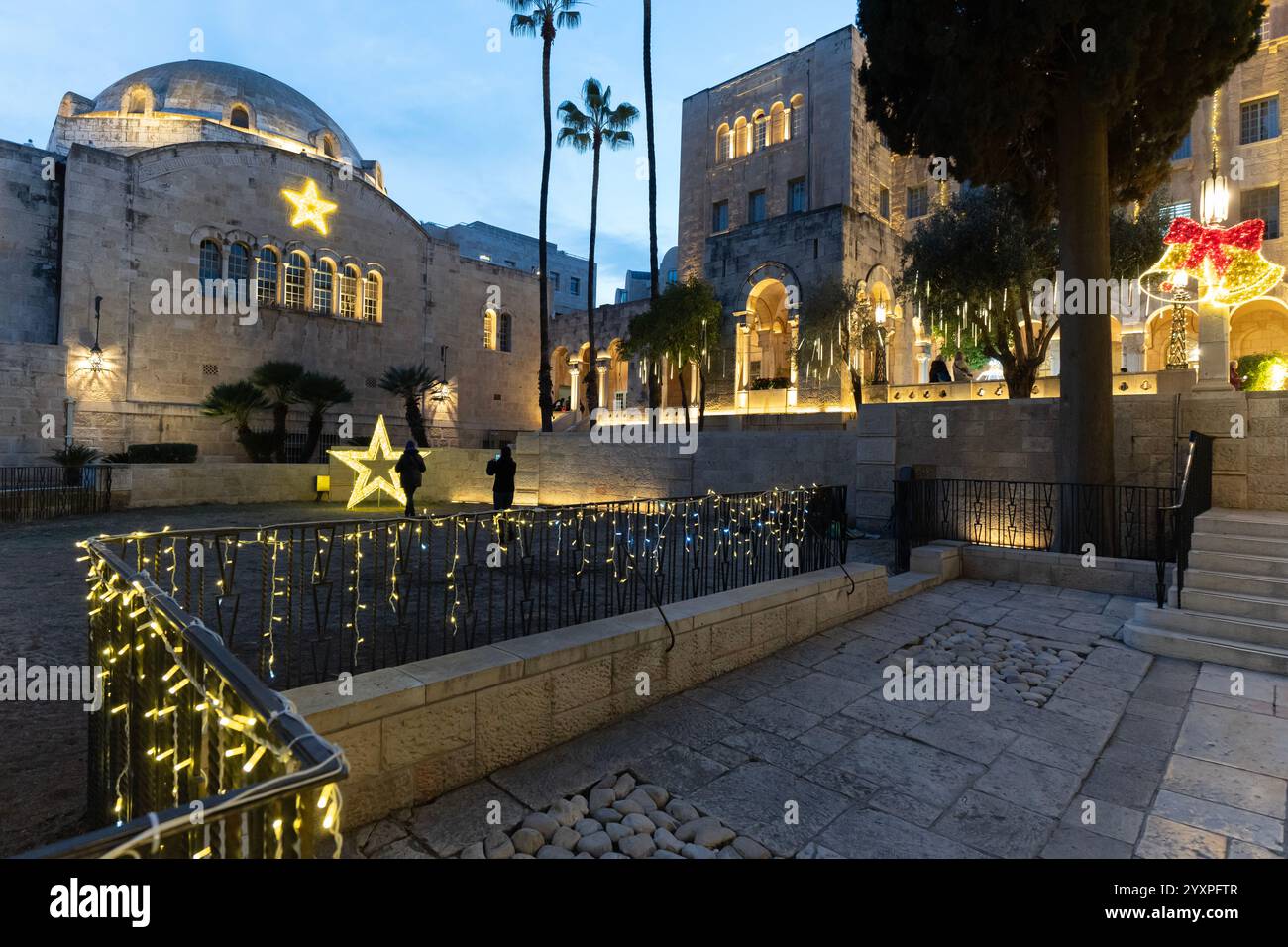 JERUSALEM - DECEMBER 17: Christmas decorations displayed outside the ...
