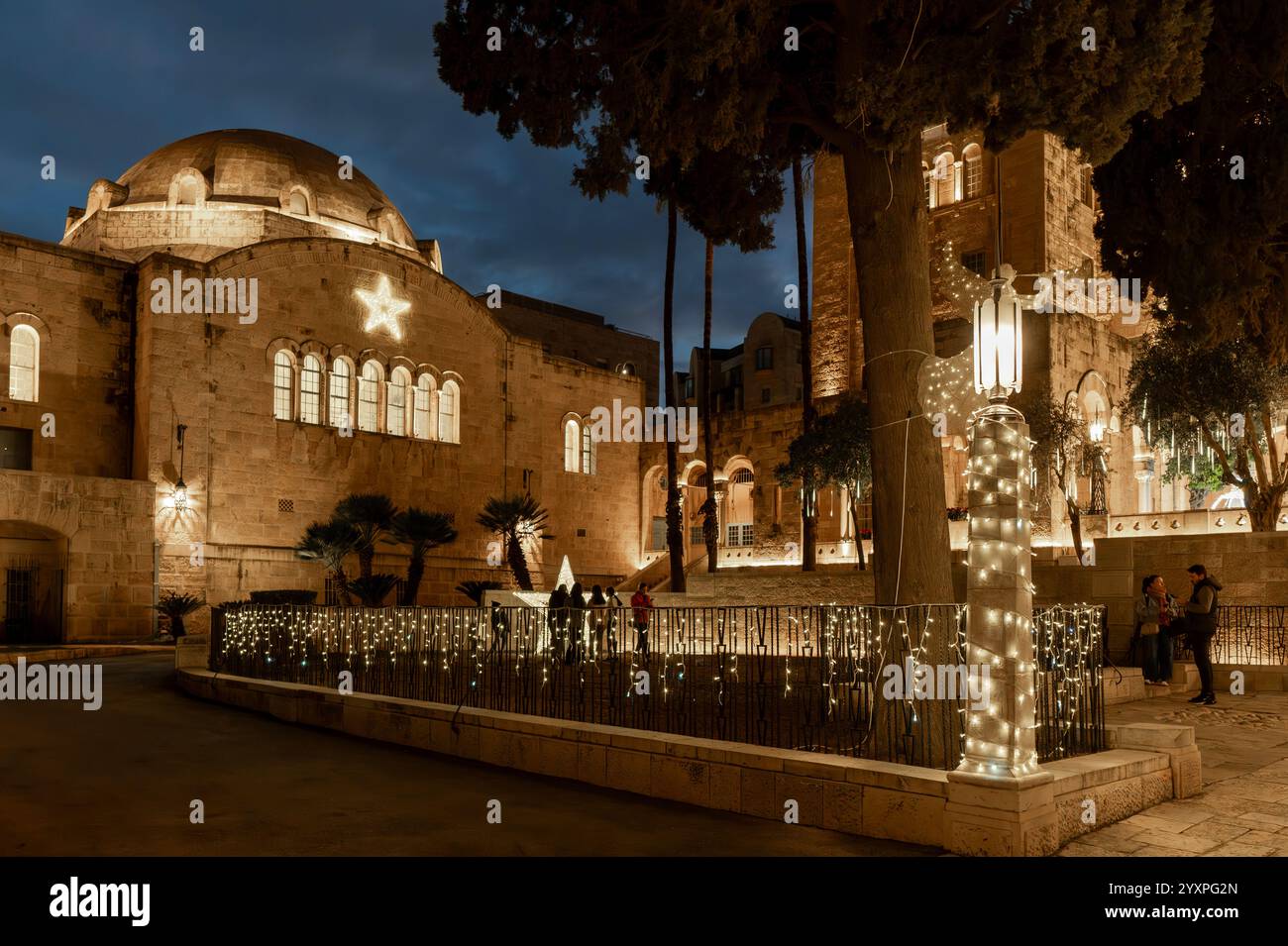 JERUSALEM - DECEMBER 17: Christmas decorations displayed outside the ...