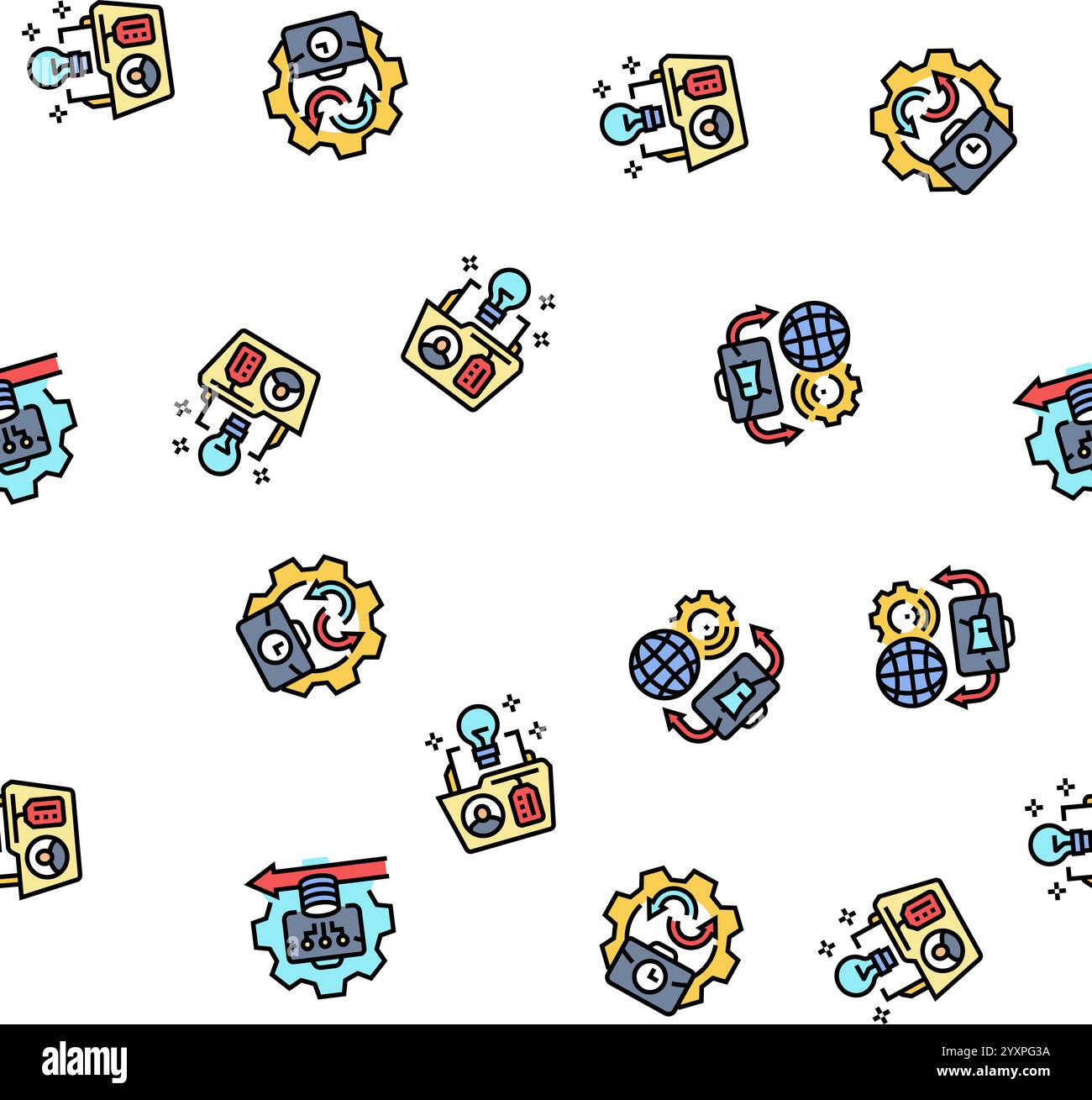 modern business innovation seamless pattern vector Stock Vector Image ...