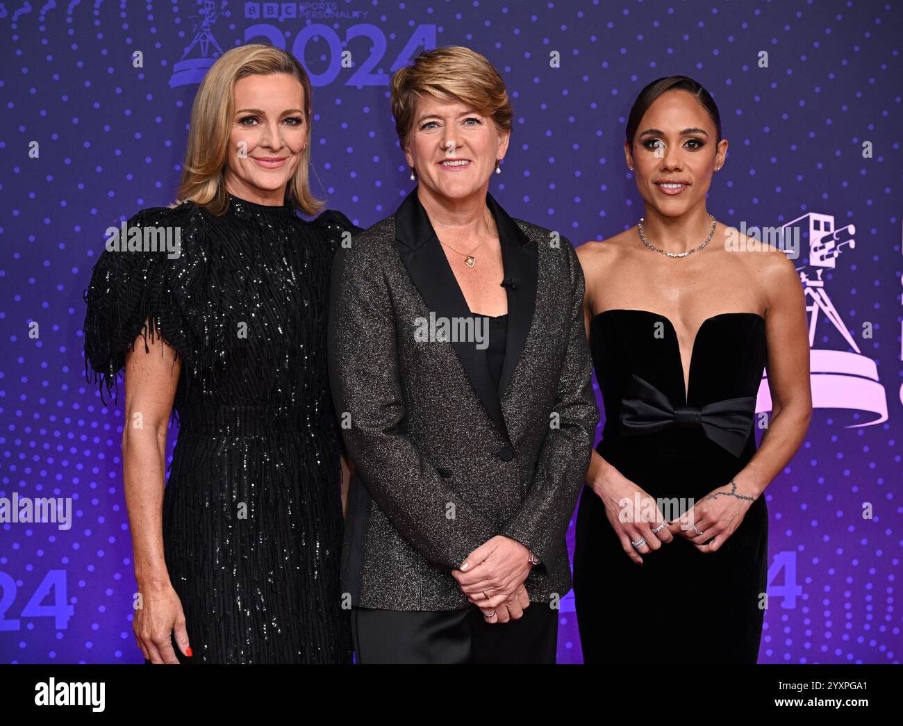 Salford, UK. December 17th, 2024. Gabby Logan and Clare Balding and ...