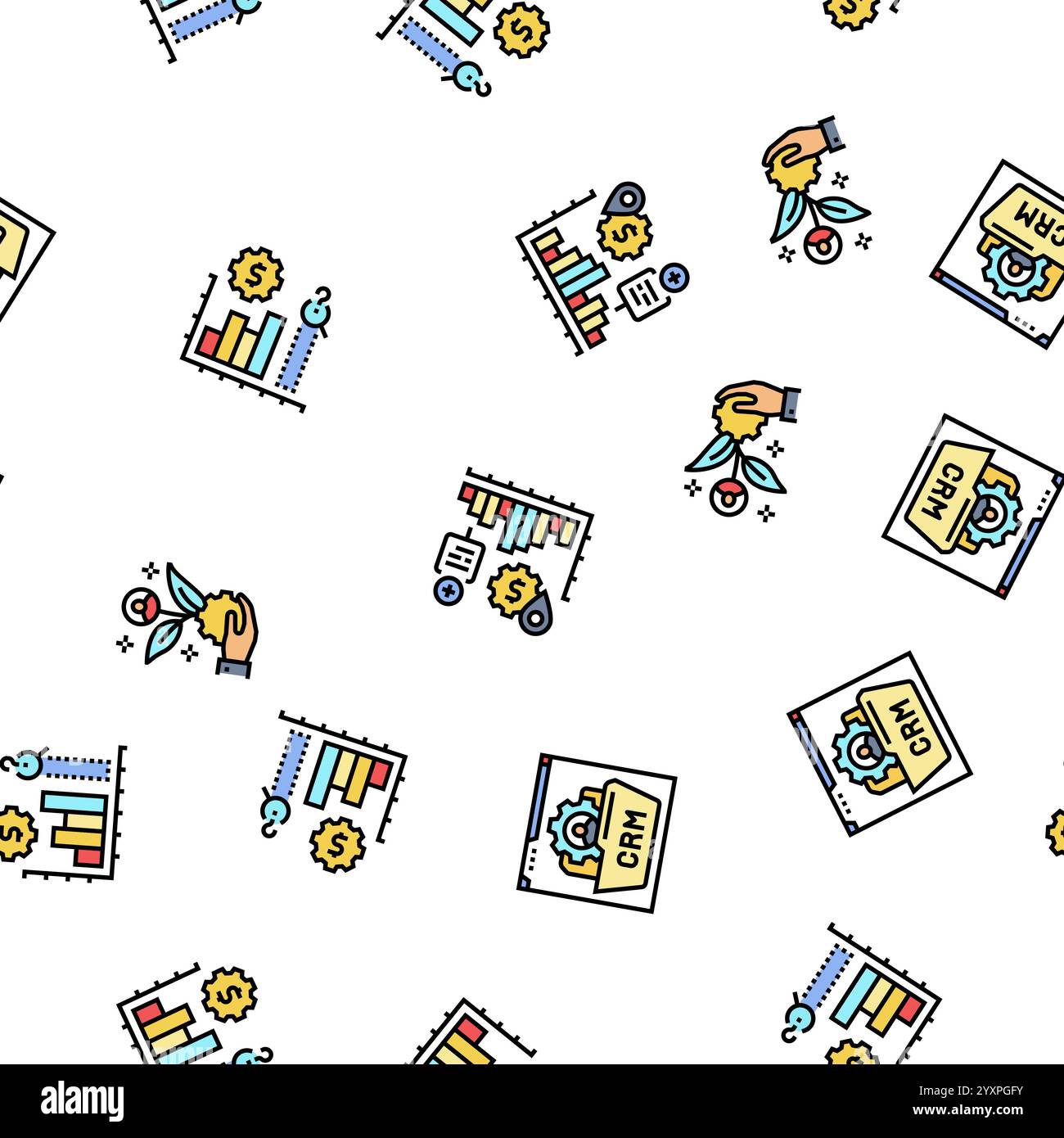 business process efficiency seamless pattern vector Stock Vector Image ...