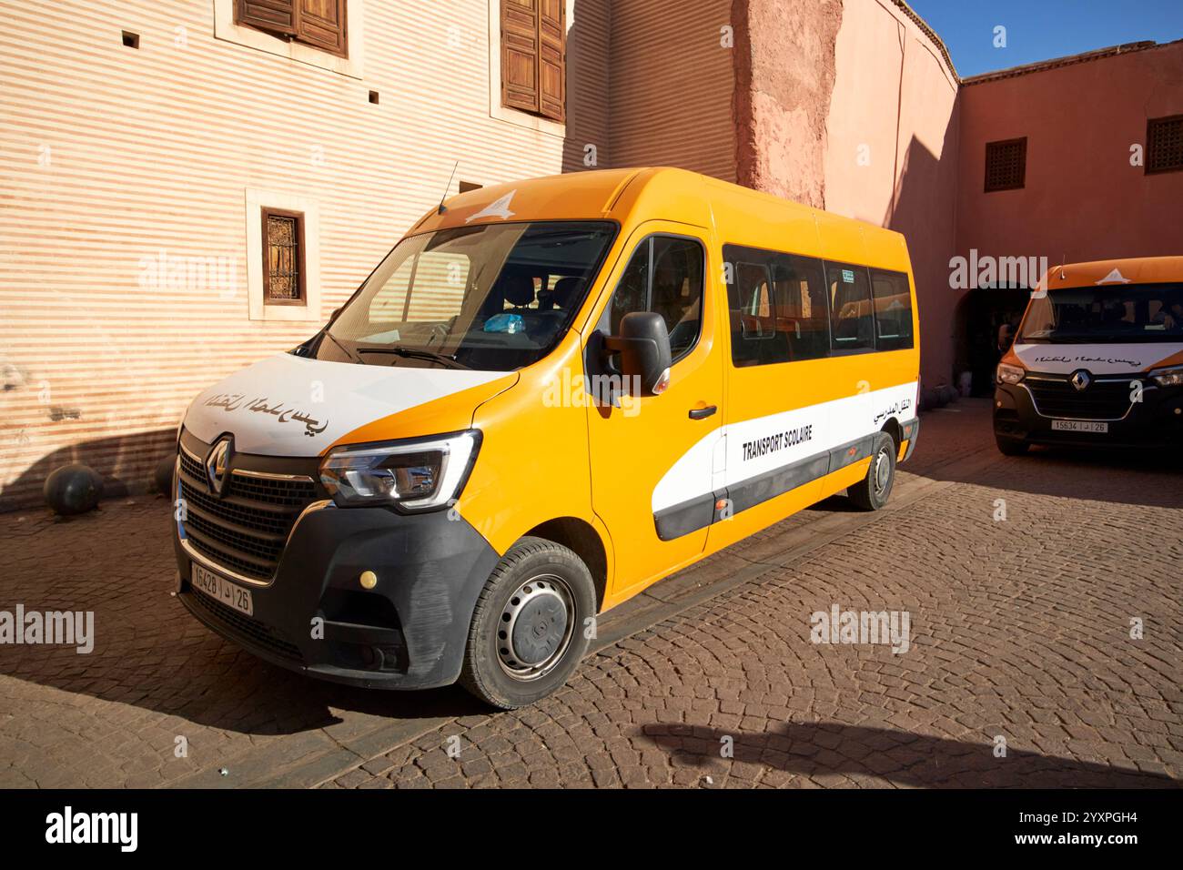 renault yellow transport scolaire school bus in marrakesh, morocco ...
