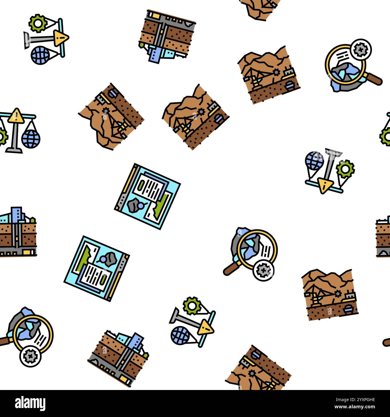 mining engineer geology seamless pattern vector Stock Vector Image ...