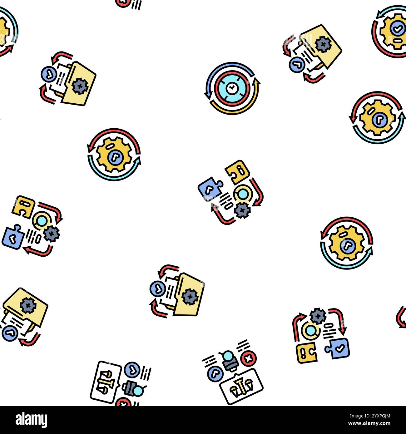 business process efficiency seamless pattern vector Stock Vector Image ...