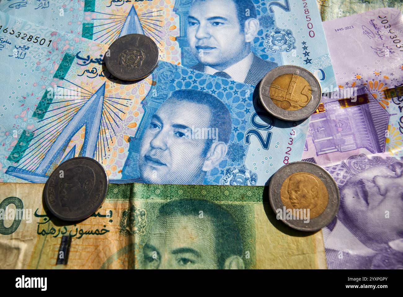 moroccan dirham currency notes and coins marrakesh, morocco Stock Photo ...