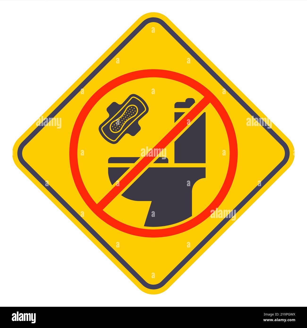 Do not flush sanitary pads down the toilet. Clogged drains Stock Vector ...