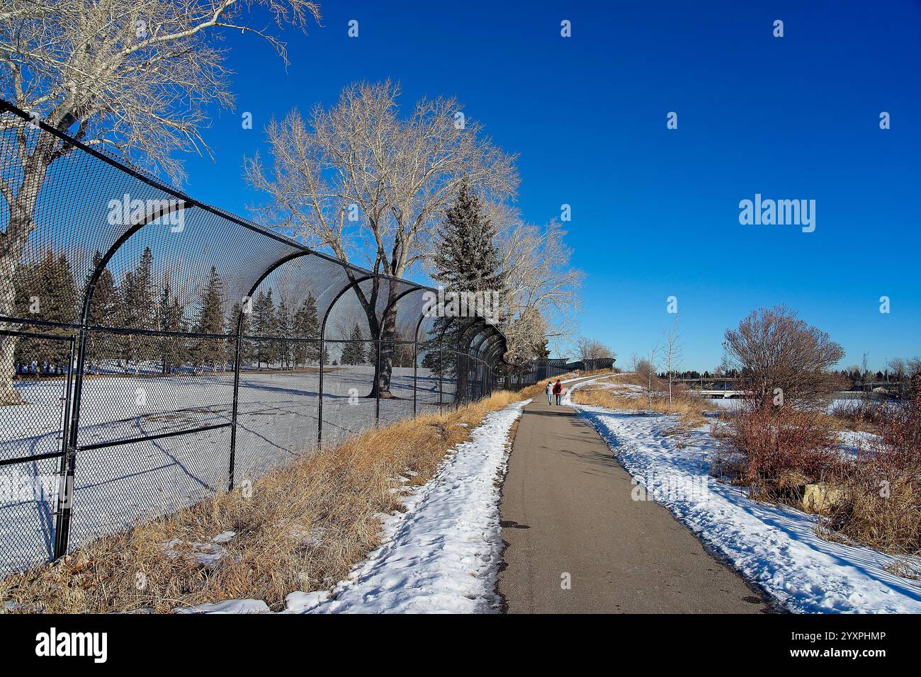 Calgary Canada - 28 December 2023 - Walking path in North Glenmore Park ...
