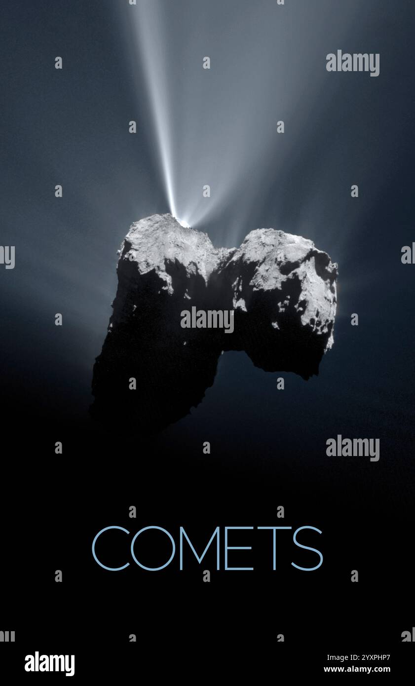 Solar system poster of comets Stock Photo - Alamy