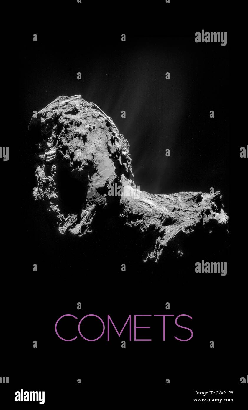 Solar system poster of comets Stock Photo - Alamy