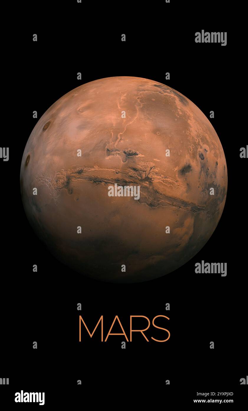 Solar system poster of Mars Stock Photo - Alamy