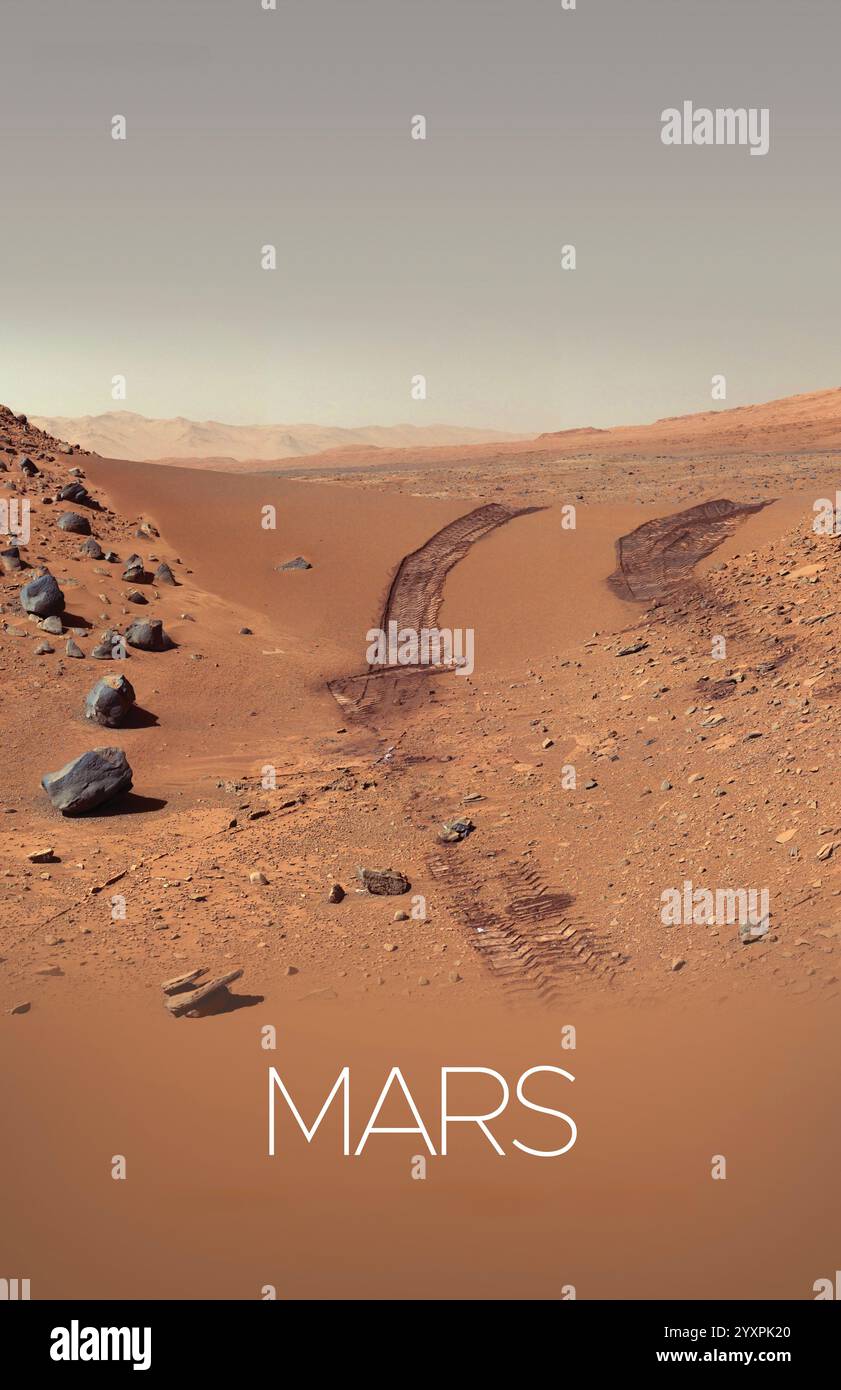 Solar system poster of Mars Stock Photo - Alamy