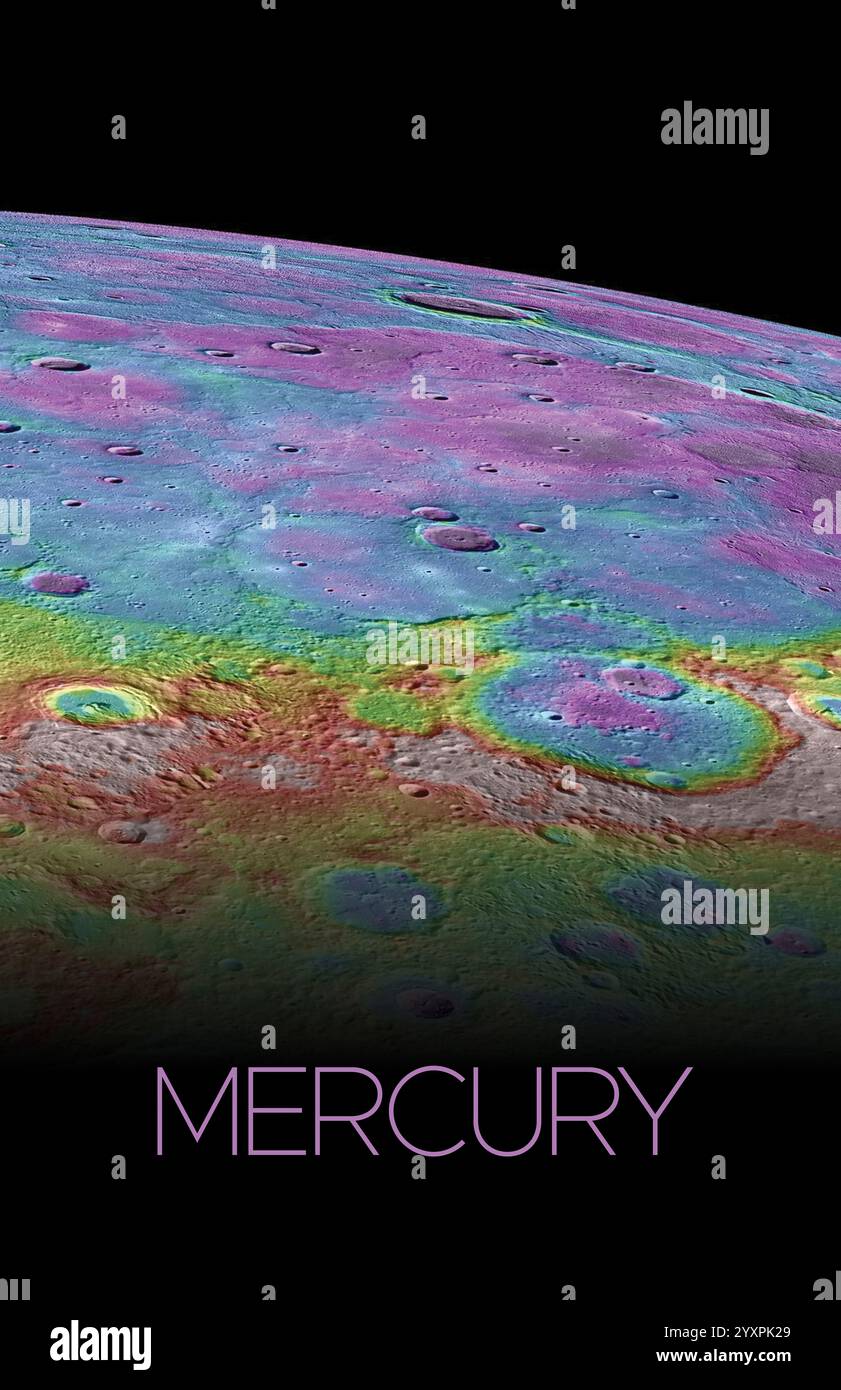 Solar system poster of Mercury Stock Photo - Alamy