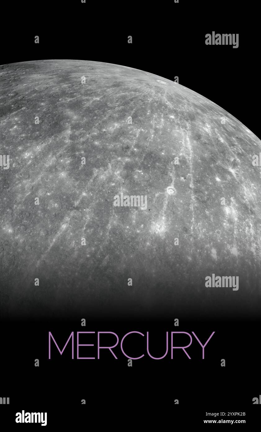 Solar system poster of Mercury Stock Photo - Alamy