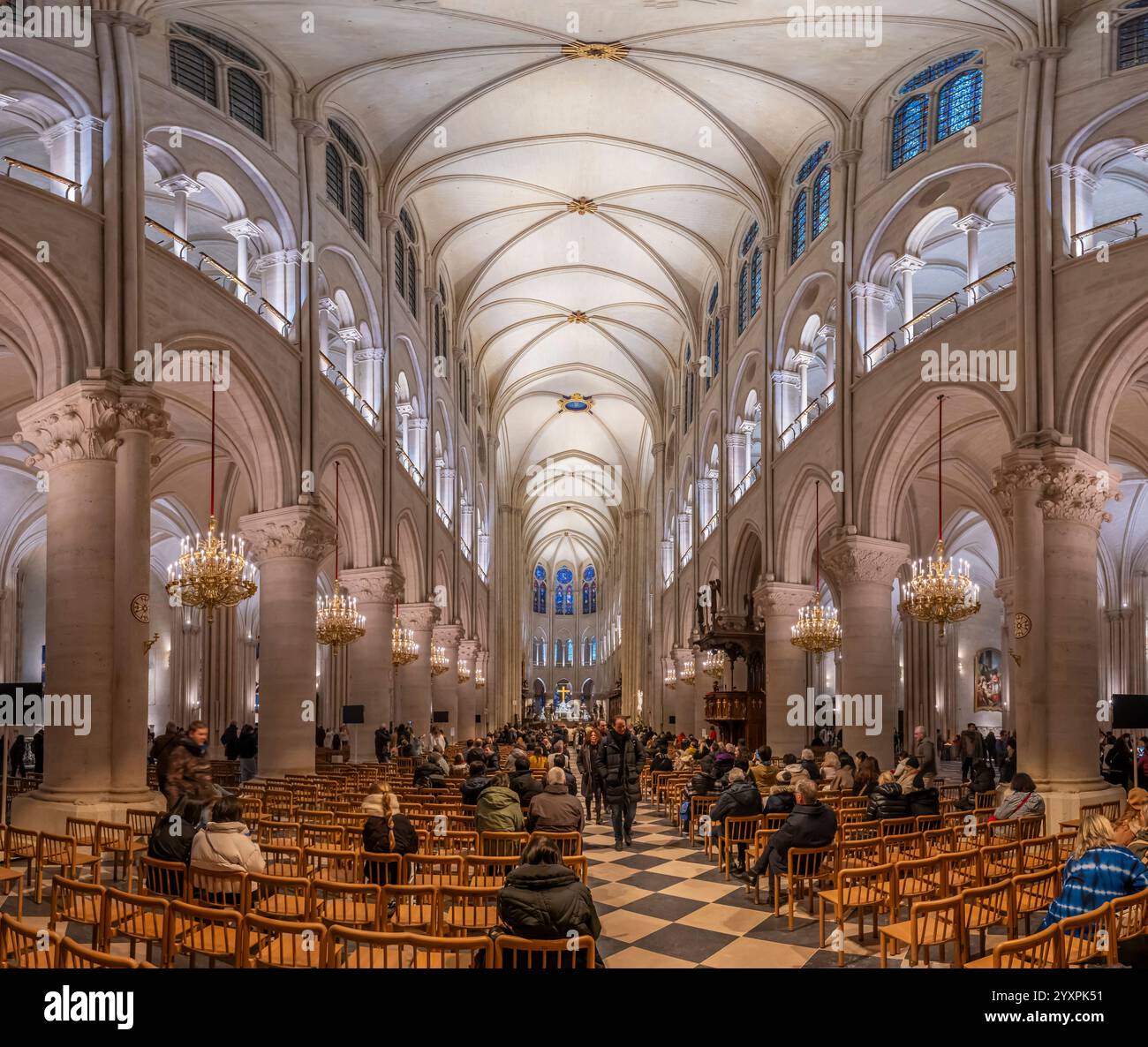 Paris, France - 12 16 2024: Notre Dame de Paris. Panoramic view of the ...