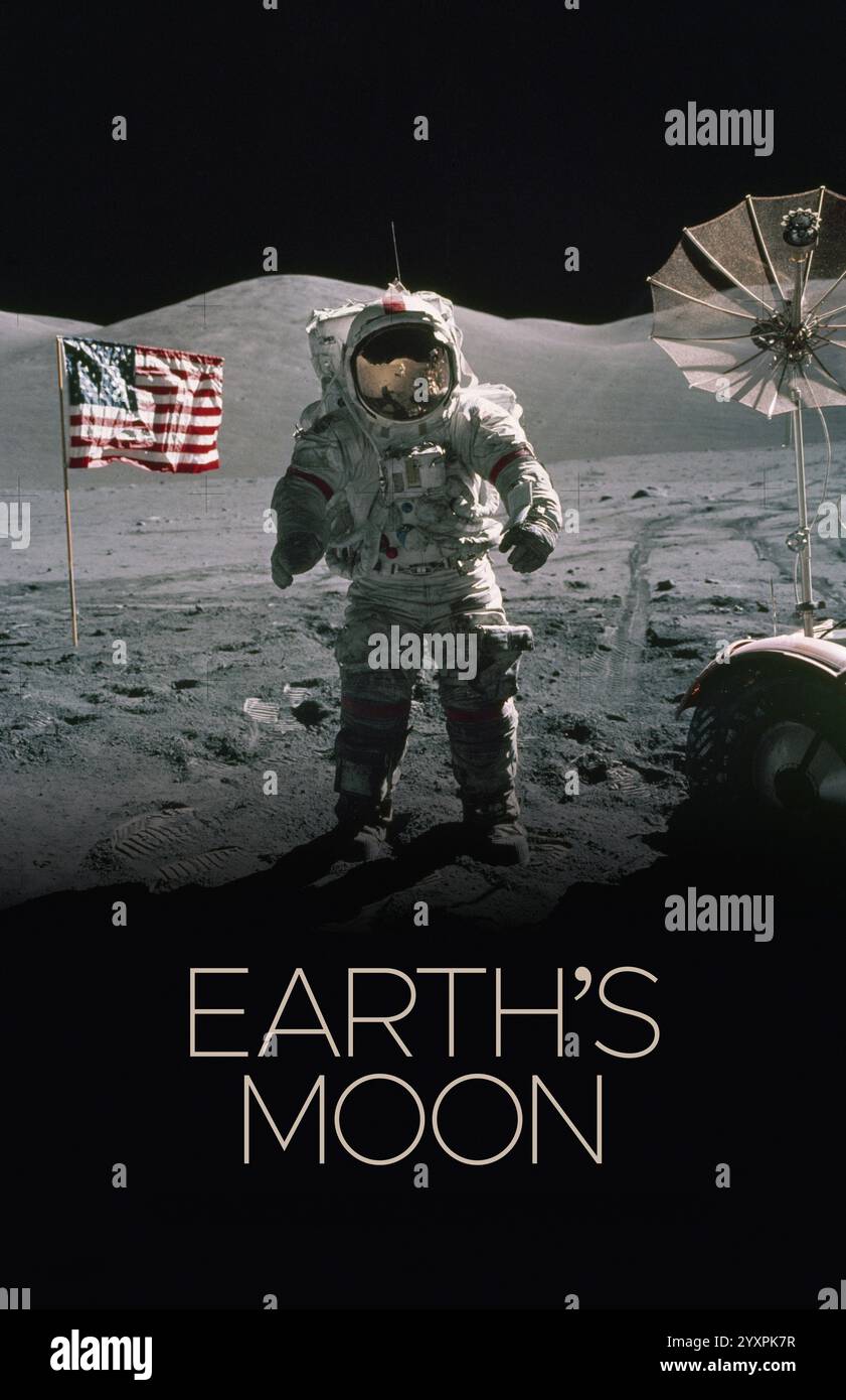 Solar system poster of Earth's moon Stock Photo - Alamy