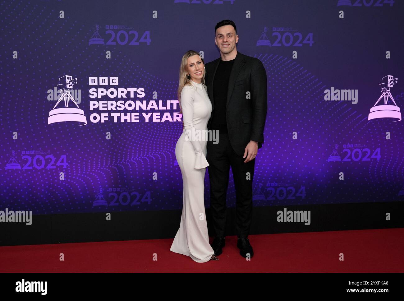 James Guy and Courtney Antrobus arriving for the 2024 BBC Sports ...