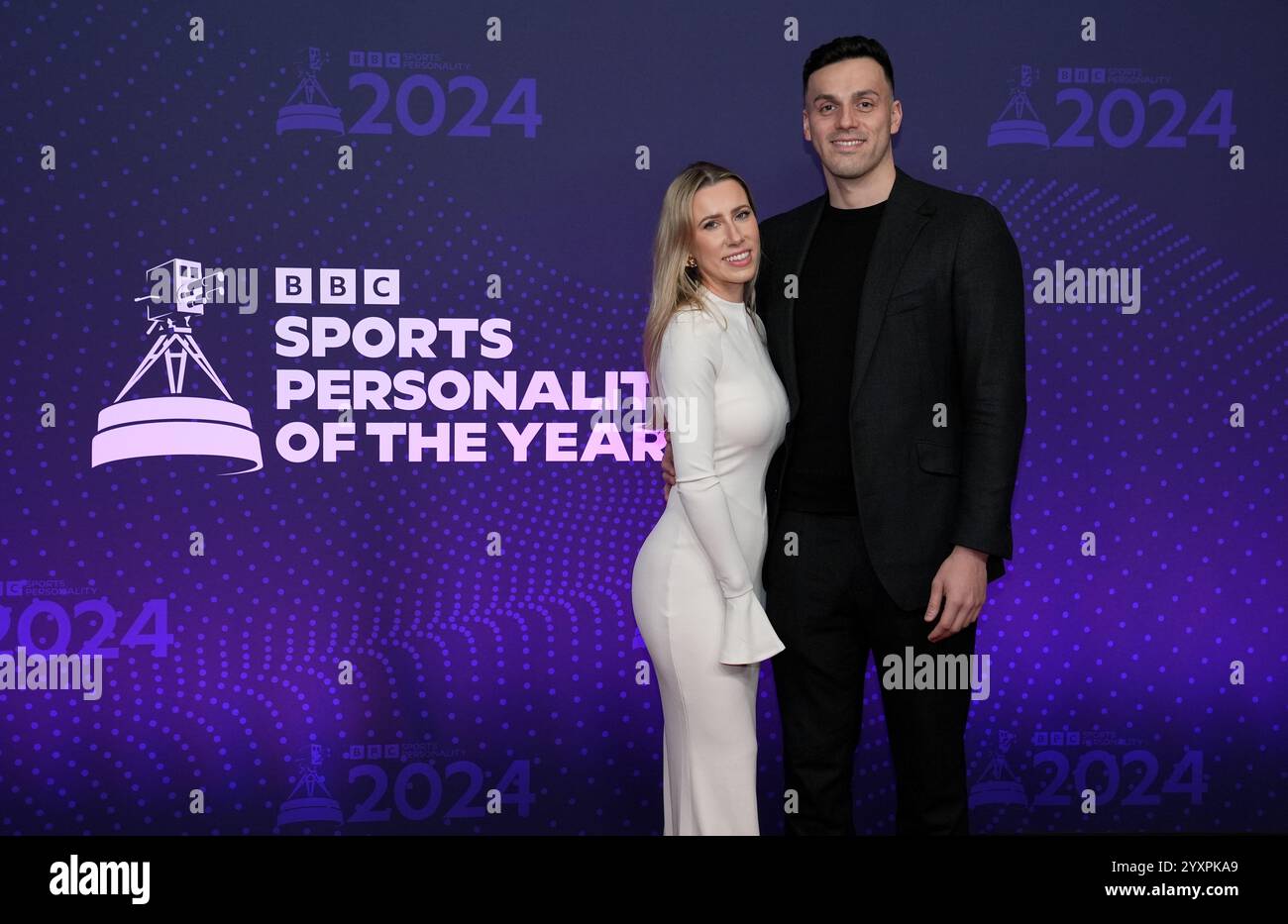 James Guy and Courtney Antrobus arriving for the 2024 BBC Sports ...