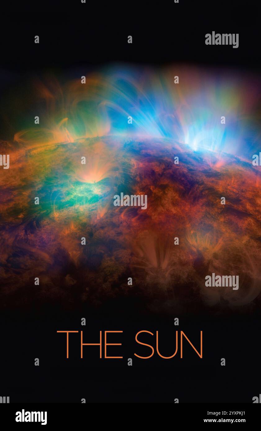 Solar system poster of the Sun Stock Photo - Alamy