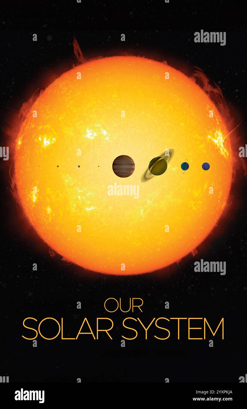 Poster of our solar system Stock Photo - Alamy
