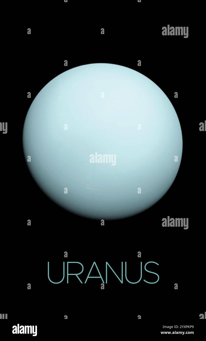 Solar system poster of Uranus Stock Photo - Alamy