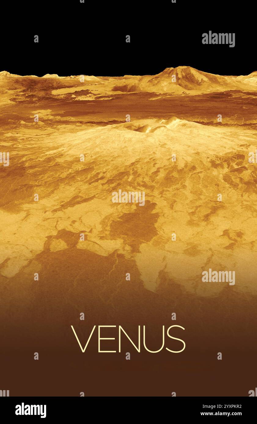 Solar system poster of Venus Stock Photo - Alamy