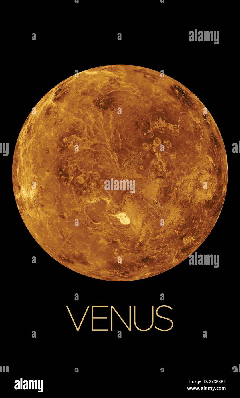 Solar system poster of Venus Stock Photo - Alamy