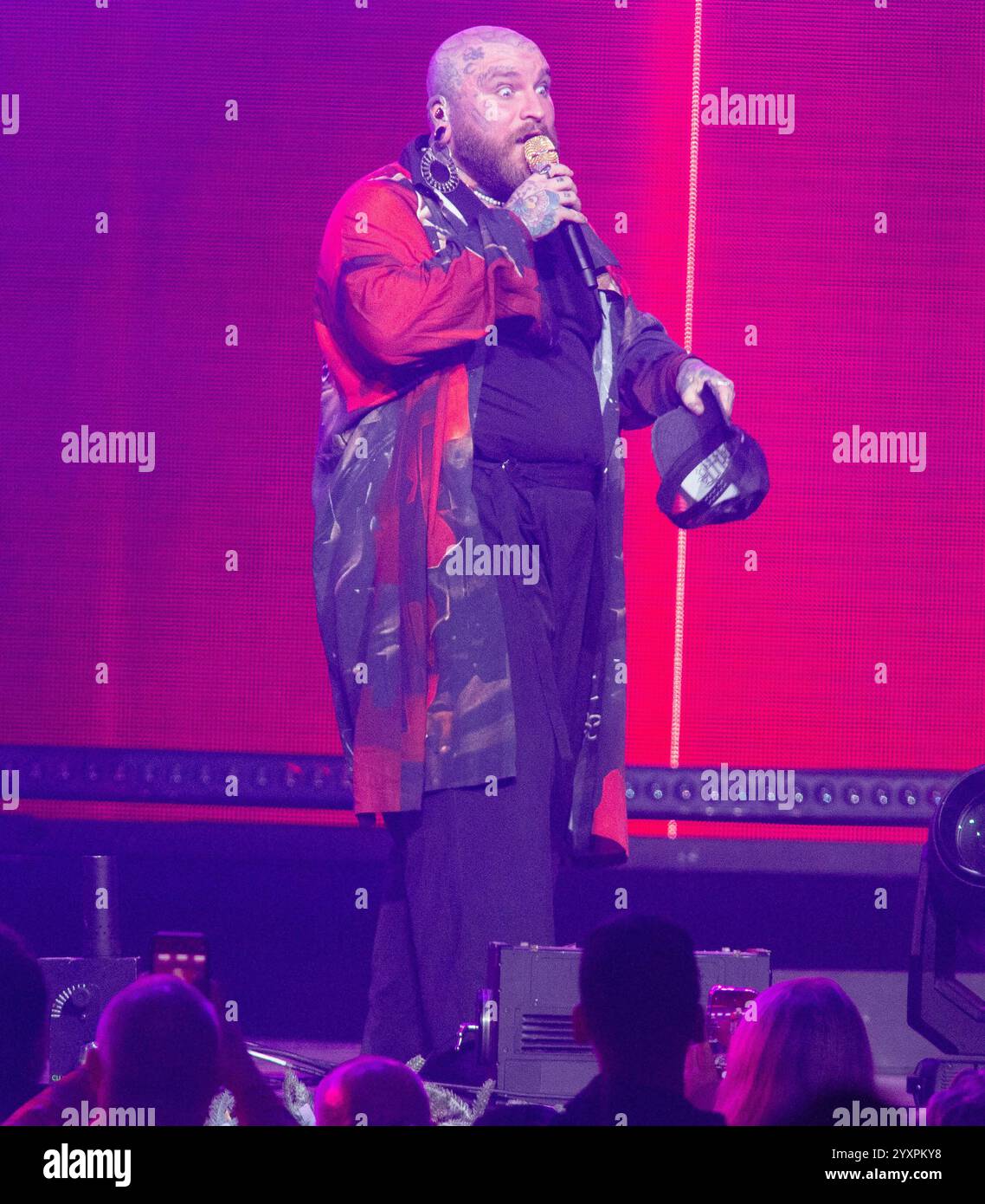 Teddy Swims performs at Q102's iHeartRadio Jingle Ball on Monday, Dec ...