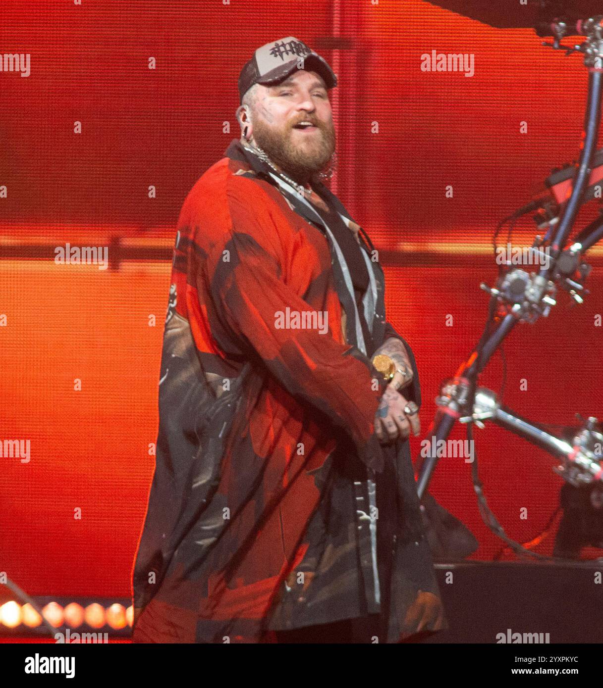 Teddy Swims performs at Q102's iHeartRadio Jingle Ball on Monday, Dec ...