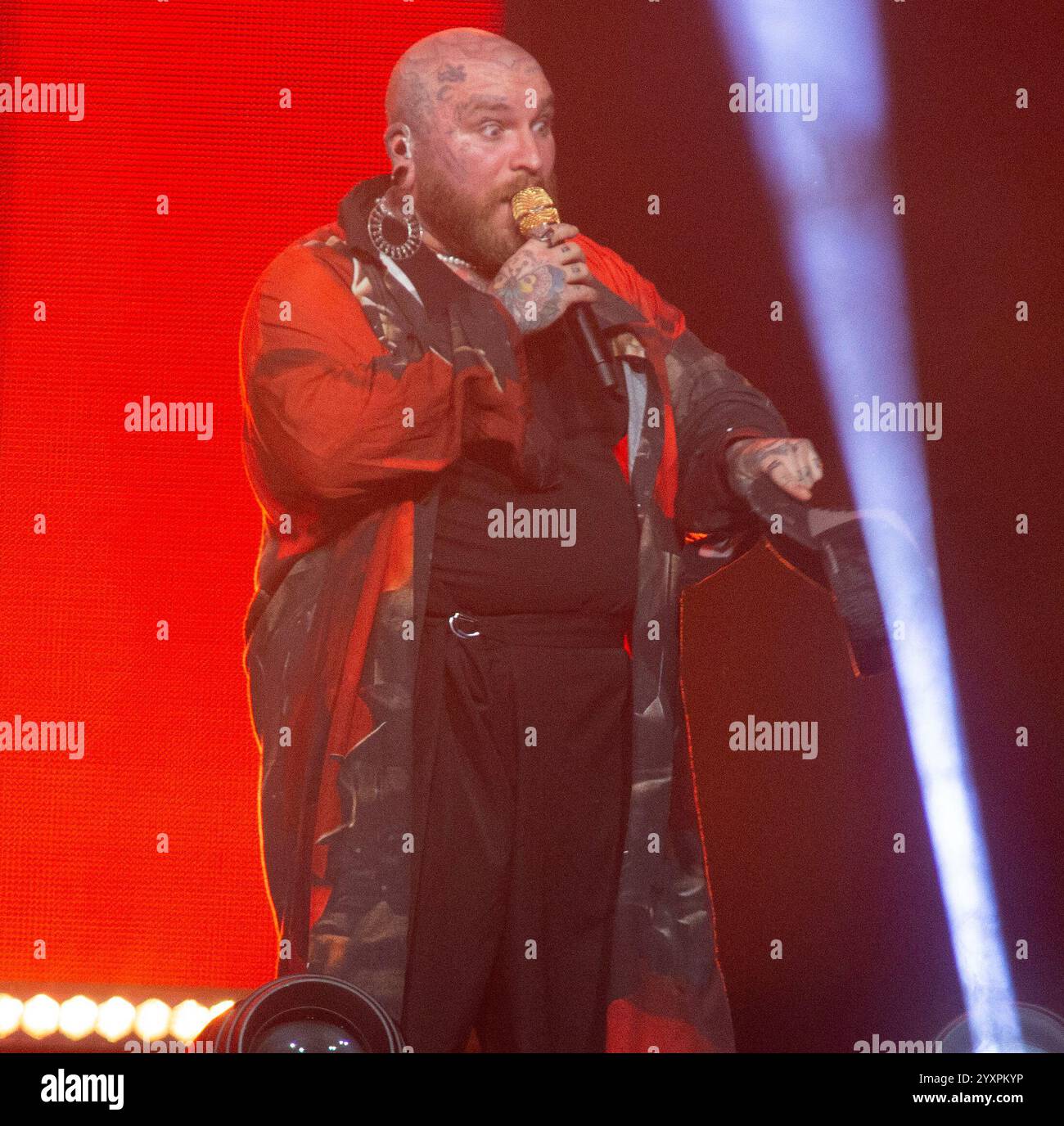 Teddy Swims performs at Q102's iHeartRadio Jingle Ball on Monday, Dec ...
