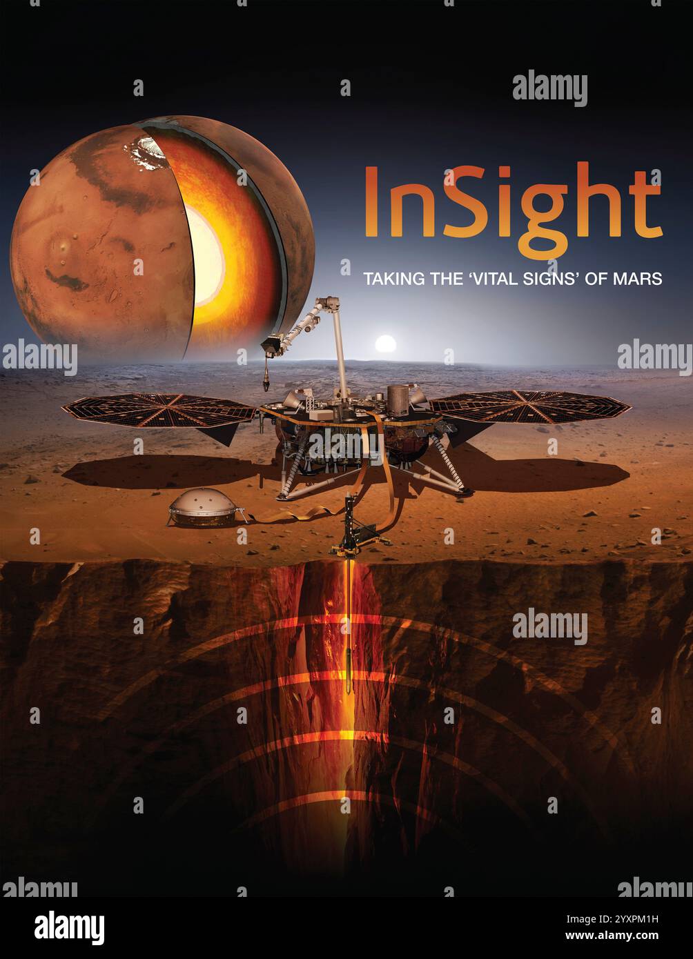 InSight robotic lander poster Stock Photo - Alamy