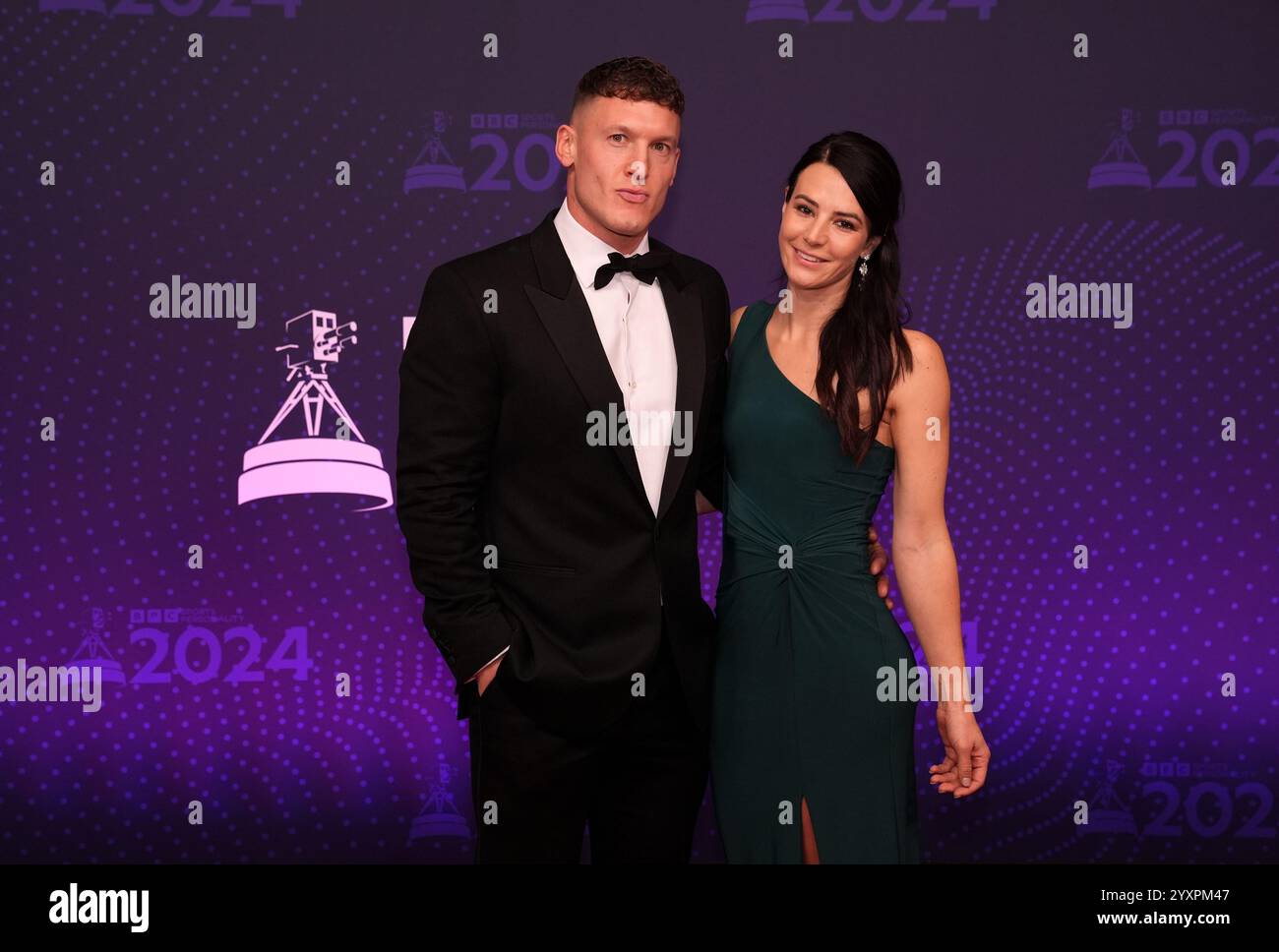 Matt Morsia and Sarah Morsia arriving for the 2024 BBC Sports ...