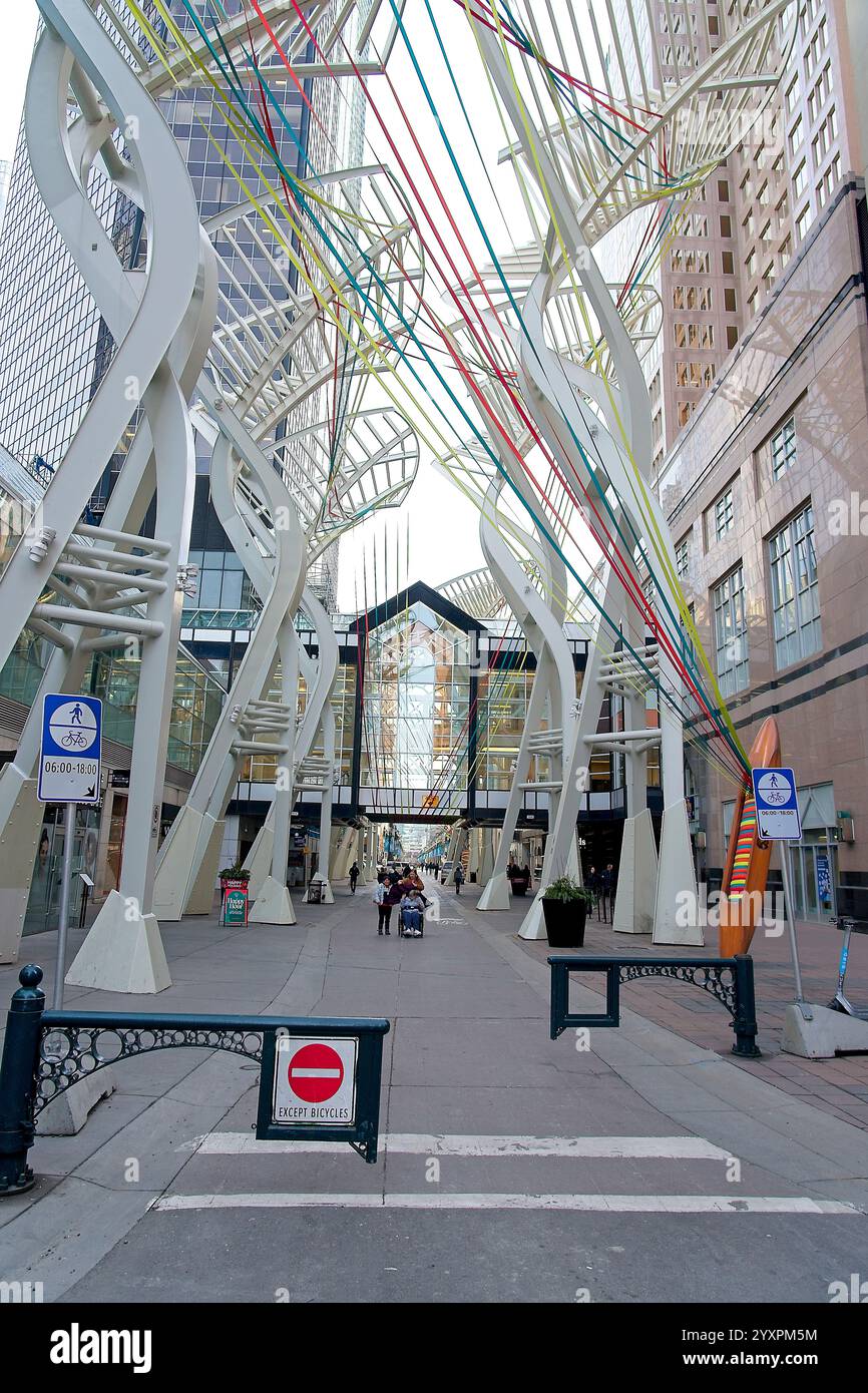 Calgary Canada - 29 December 2023 - Shopping street in Downtown Calgary ...