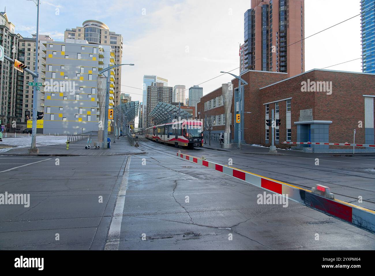 Calgary Canada - 29 December 2023 -LRT (Light rail transit) station in ...