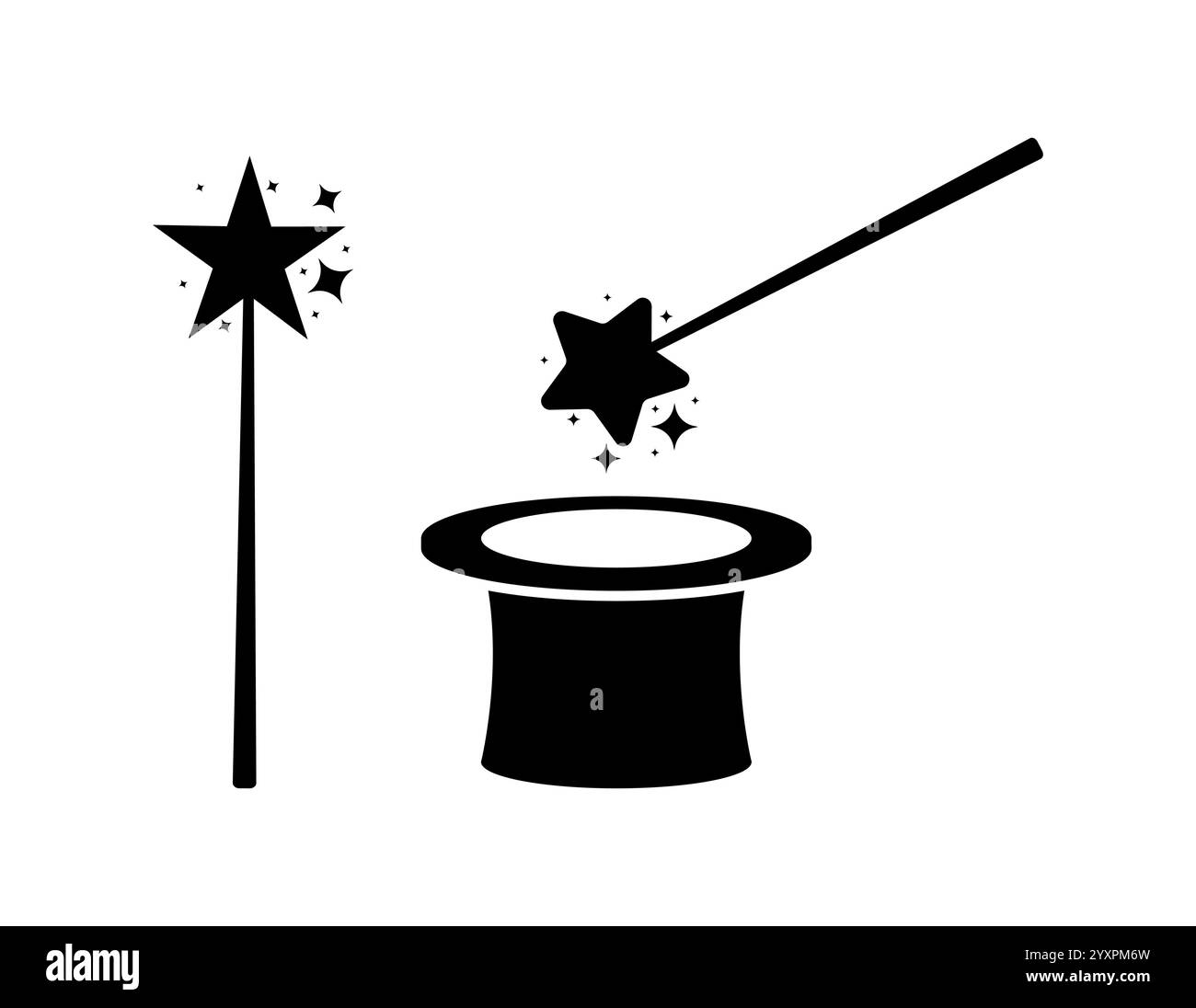 Magician hat witchcraft magic Black and White Stock Photos & Images - Alamy