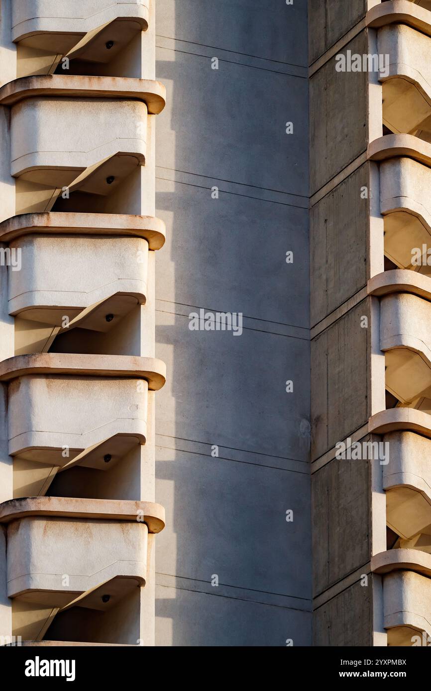 Detail of the stairs of a skyscraper in Benidorm Stock Photo - Alamy