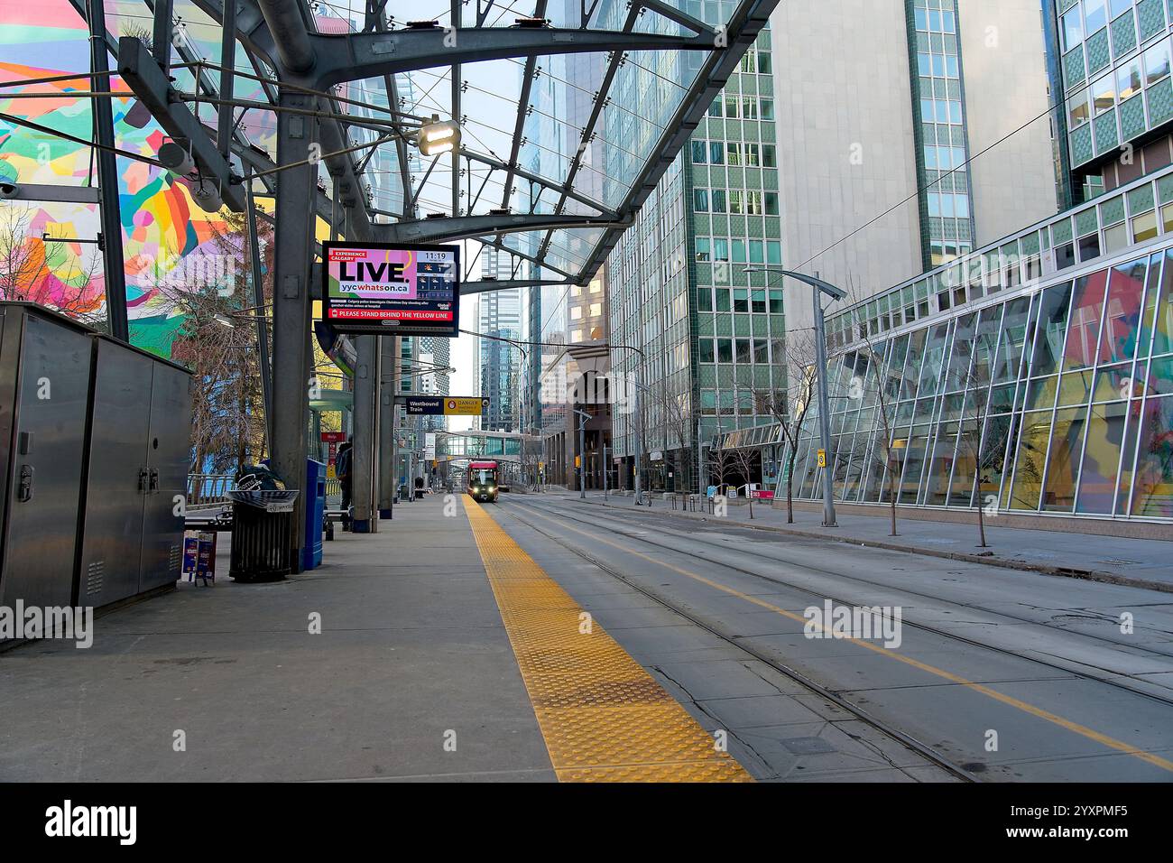 Calgary Canada - 29 December 2023 -LRT (Light rail transit) station in ...