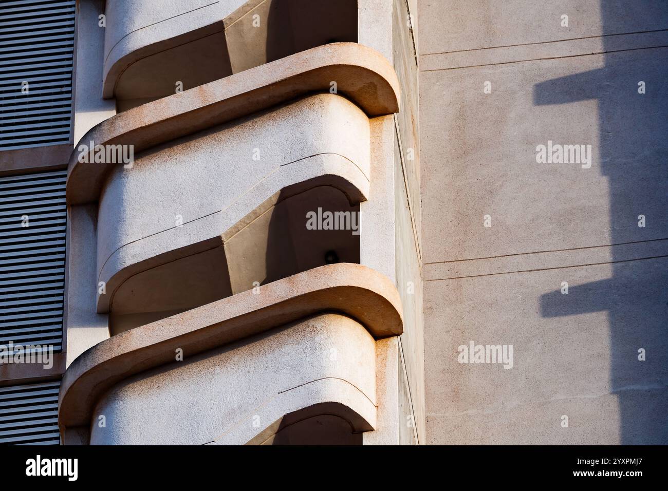 Detail of the stairs of a skyscraper in Benidorm Stock Photo - Alamy