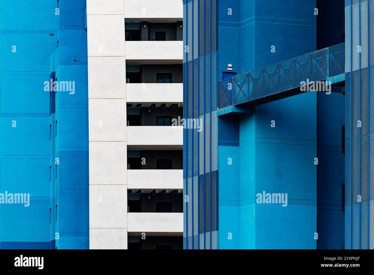 Blue facade on a skyscraper in Benidorm Stock Photo - Alamy
