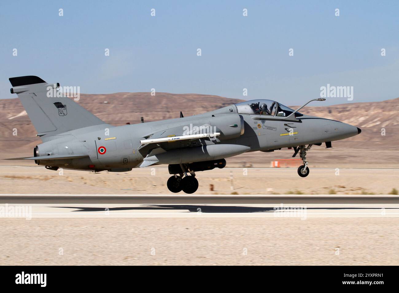 AMX attack aircraft of the Italian Air Force taking off from Ovda Air ...