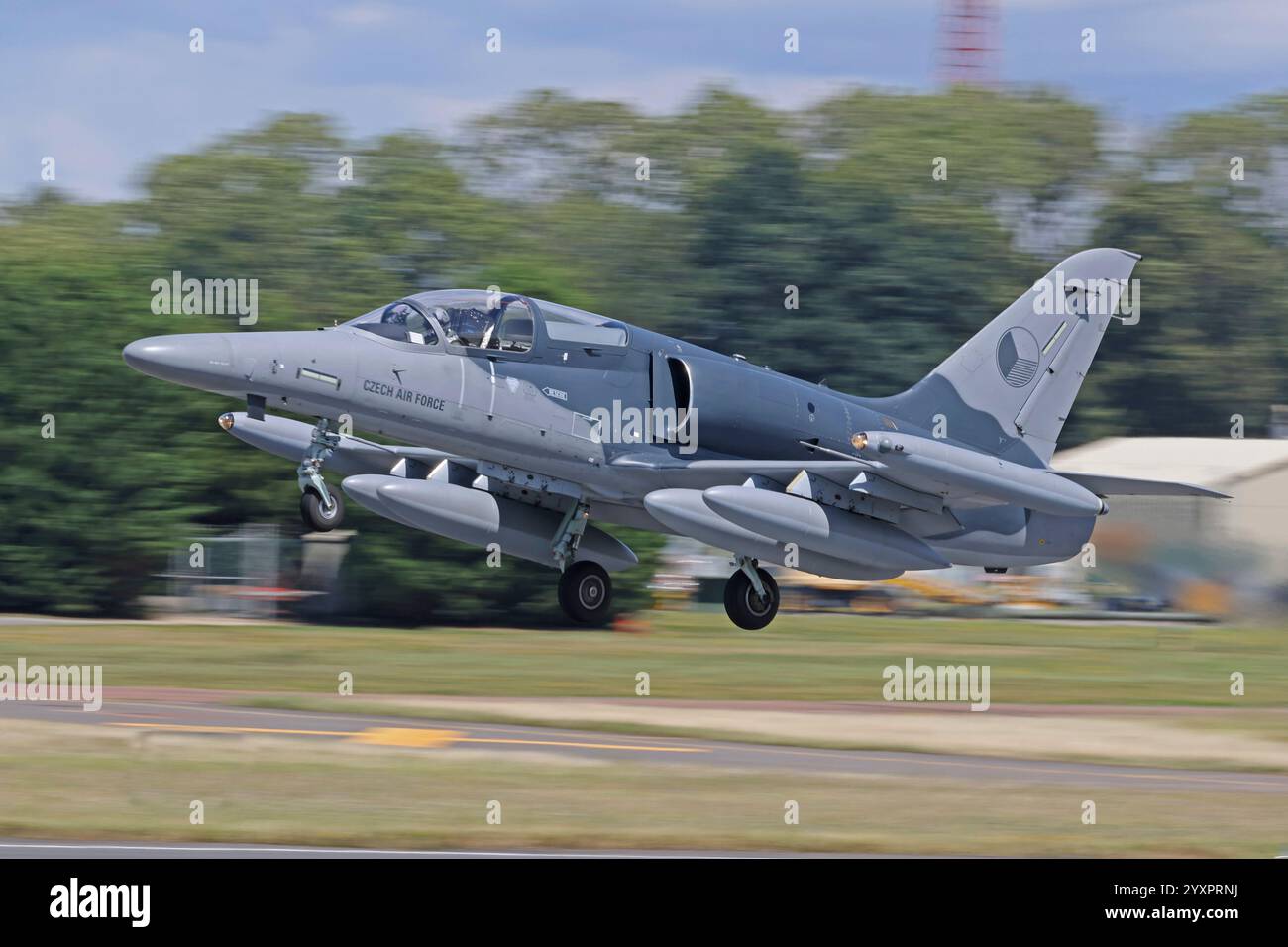 L-159 attack aircraft of the Czech Air Force taking off Stock Photo - Alamy