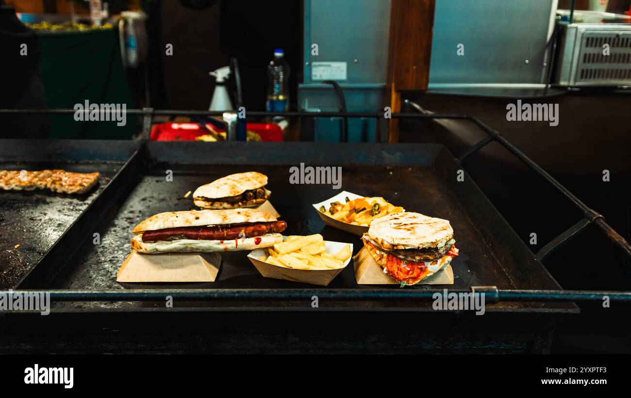 Traditional food at Bucharest Christmas Market Stock Photo - Alamy