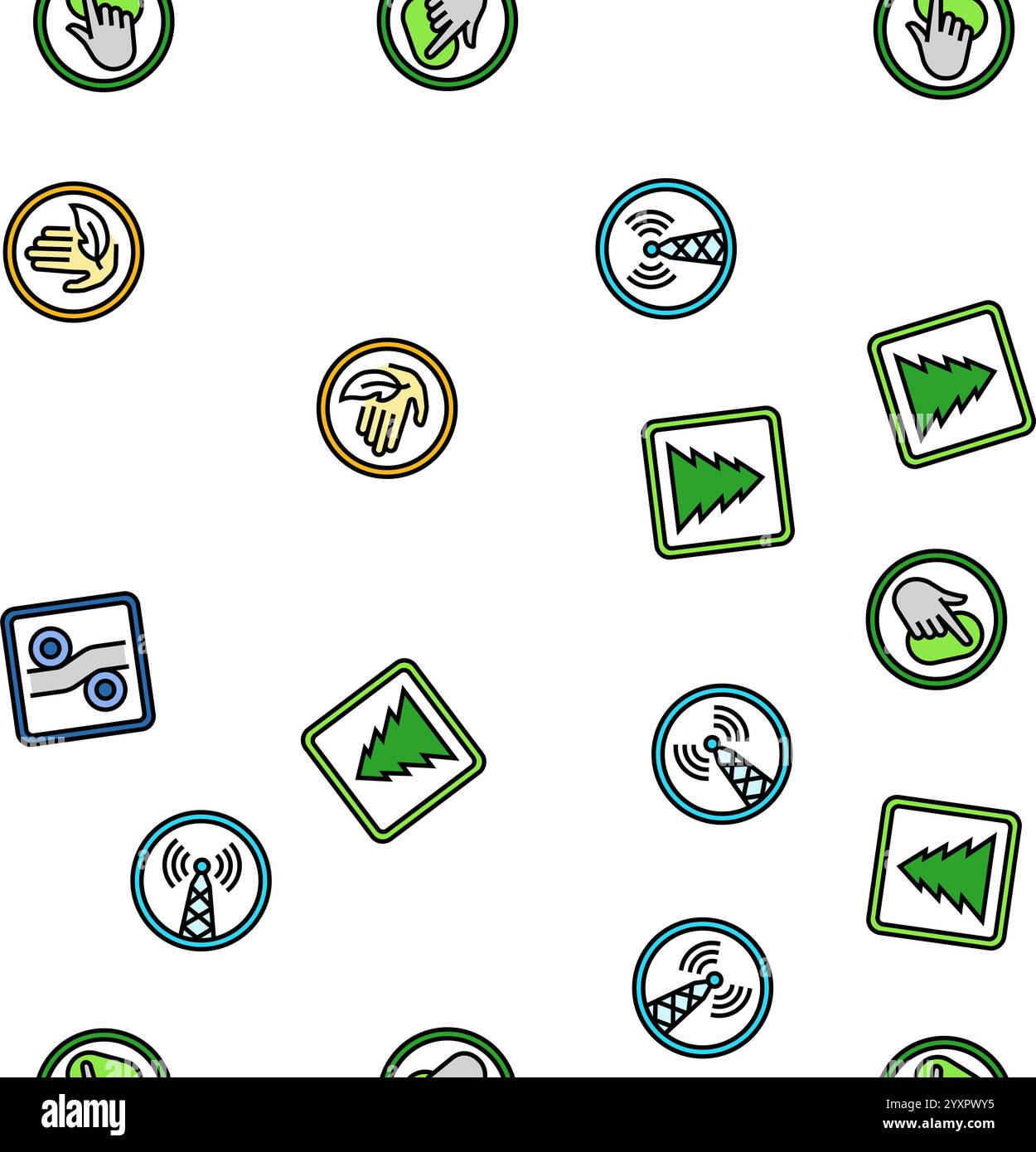 product caution label warning seamless pattern vector Stock Vector ...