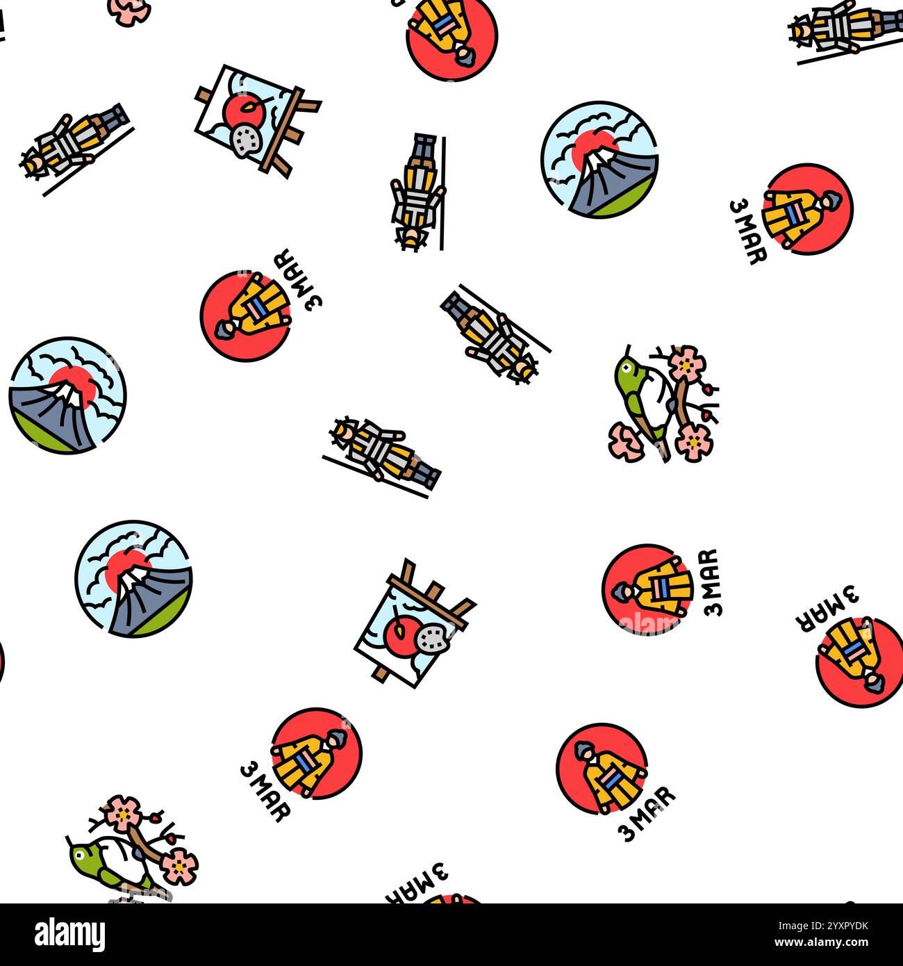 japanese holidays national asia seamless pattern vector Stock Vector ...