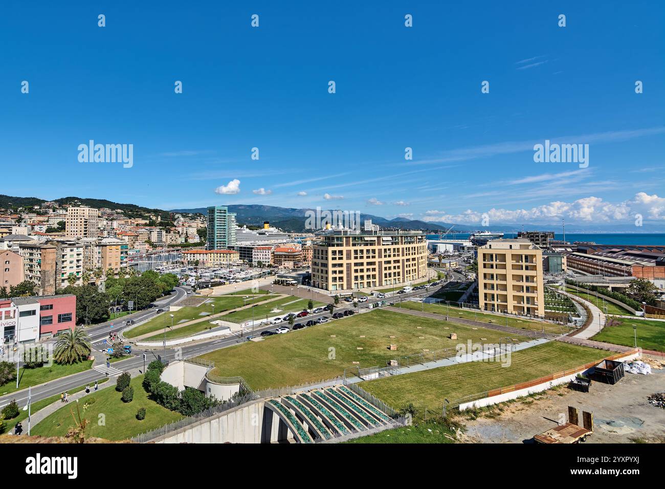 Savona, Italy - December 17, 2024: The urban landscape of Savona ...